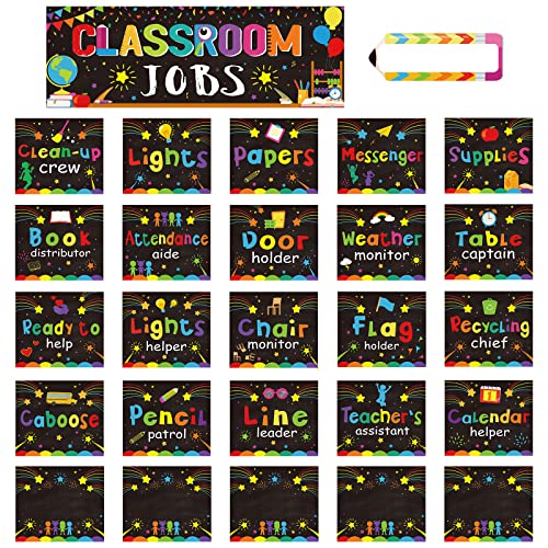 81 Pieces Classroom Jobs Bulletin Board Class Jobs Chart with - Want It All