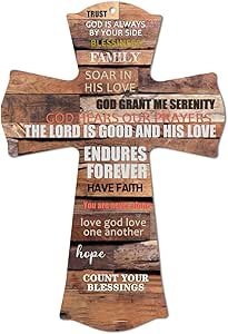 Amazon.com: CALUOHO Crosses Wall Decor - Christian Bible Verse Wooden ...