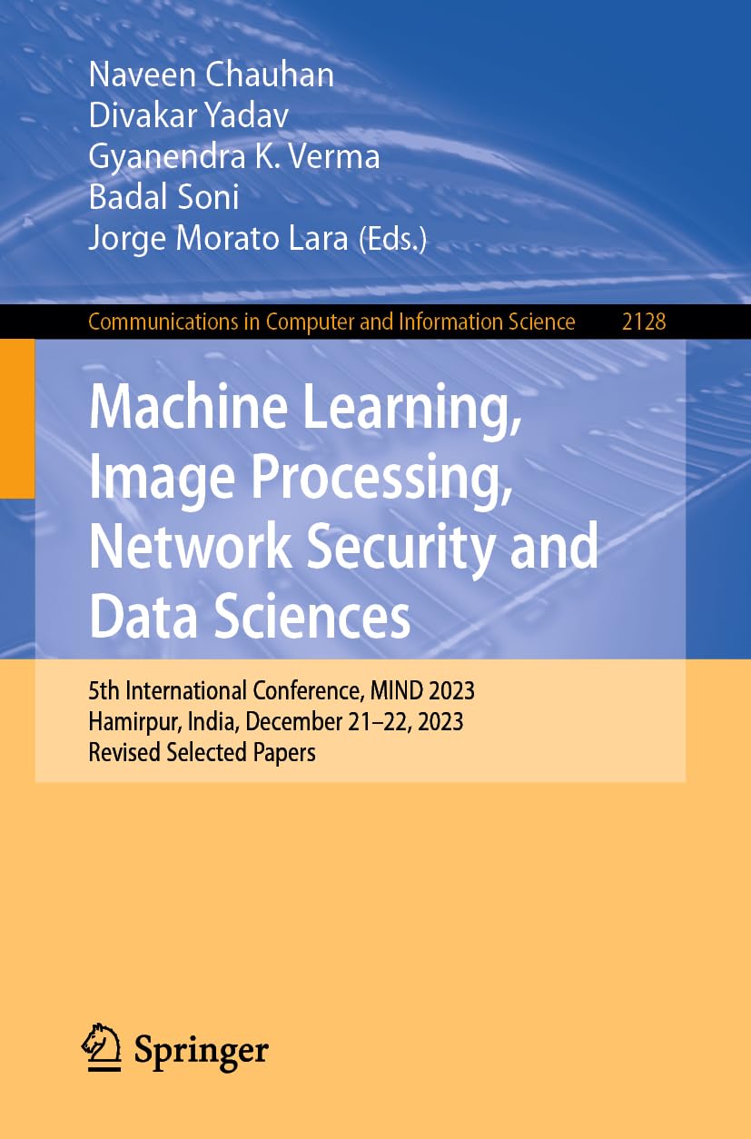 Buy Machine Learning, Image Processing, Network Security and Data ...
