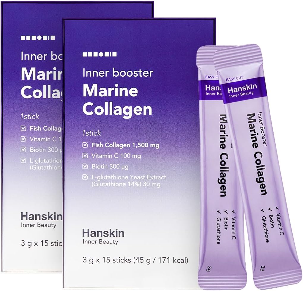 Amazon.com: Hanskin Marine Collagen Powder Packets for Skin Volume ...