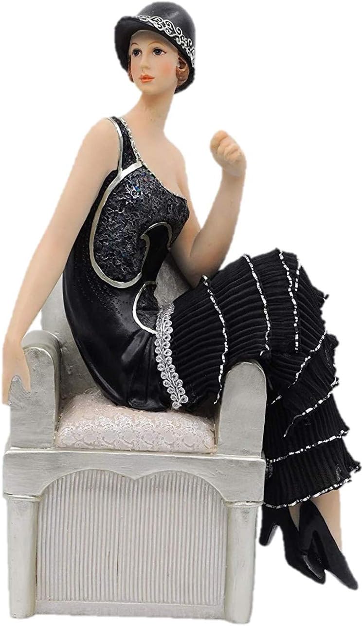 Amazon.com: Touch of Class Pondering Pose Lady Figurine - Resin - Blue ...