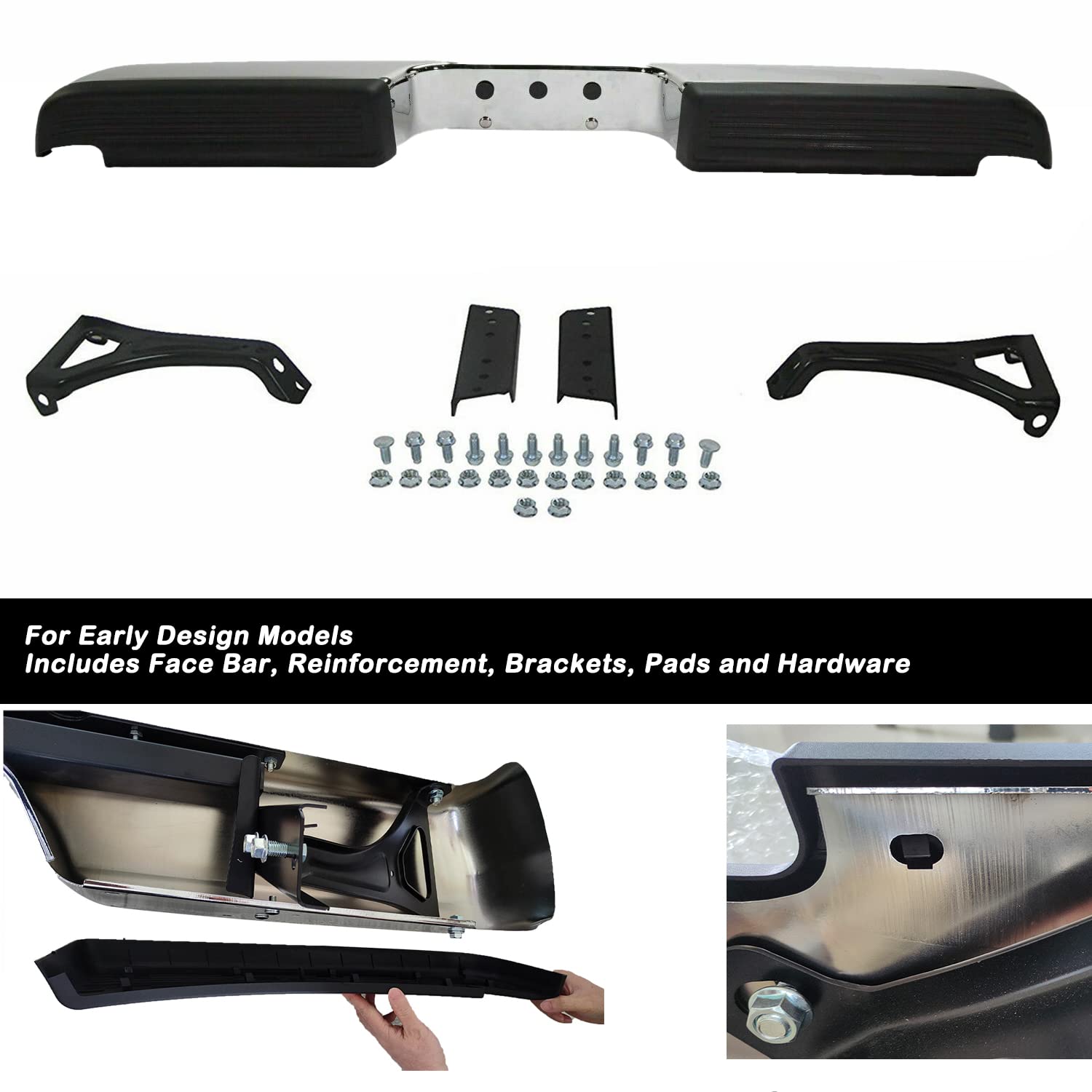 Snapklik.com : Rear Bumper Assembly Fits For 1994-2001 Dodge Ram 1500/ ...