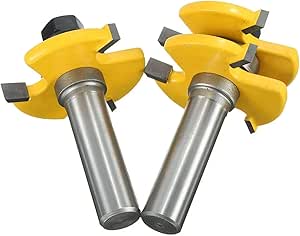 Amazon.com: HOODG Router bit 2pcs 1/2 Inch Shank Tongue & Groove Router ...