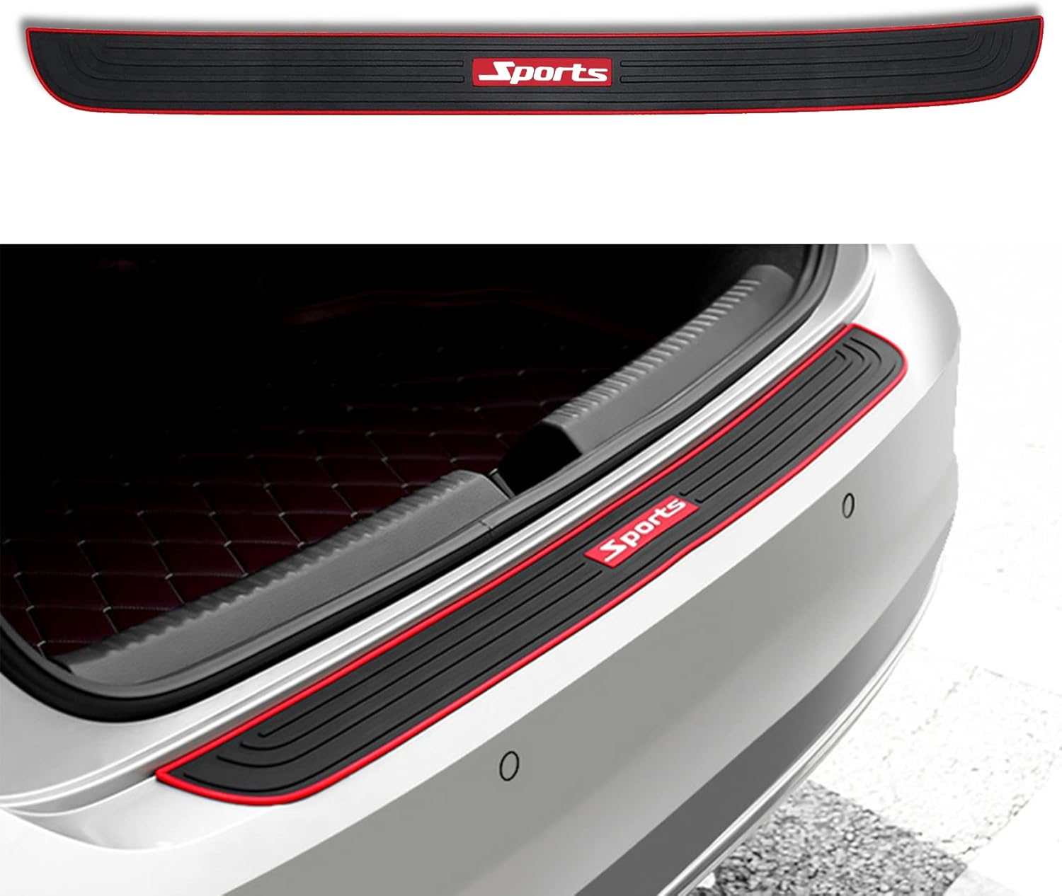 ASUBHA Rear Bumper Protector Guard, Rubber Guard With Strong Adhesive ...