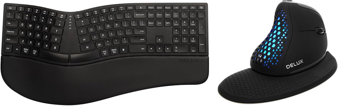 Amazon.com: DeLUX Full Size Ergonomic Keyboard and Mouse Combo ...