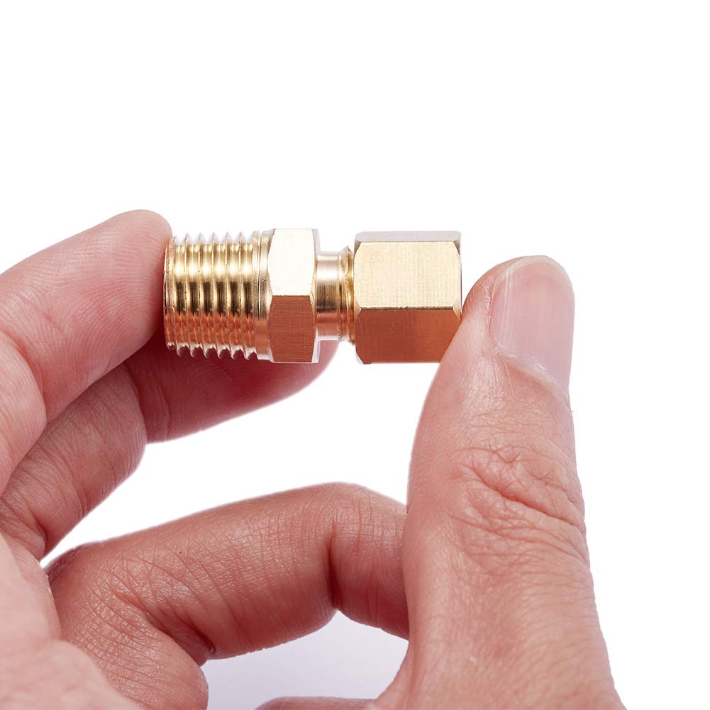 Snapklik.com : Brass Compression Tube Pipe Fitting Connector, Straight ...
