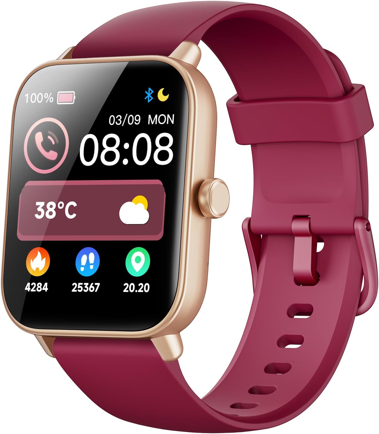 TOOBUR Smartwatch mit Telefonfunktion, 1.95" Fitnessuhr mit ...