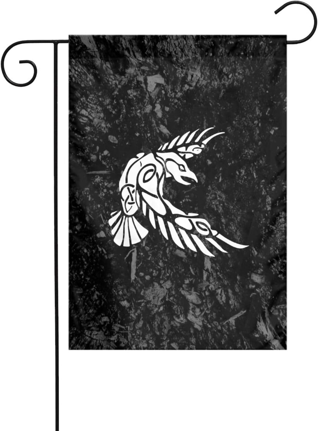 Amazon.com : Viking Norse Wolf Raven Rune Garden Flag Double Sided Yard ...