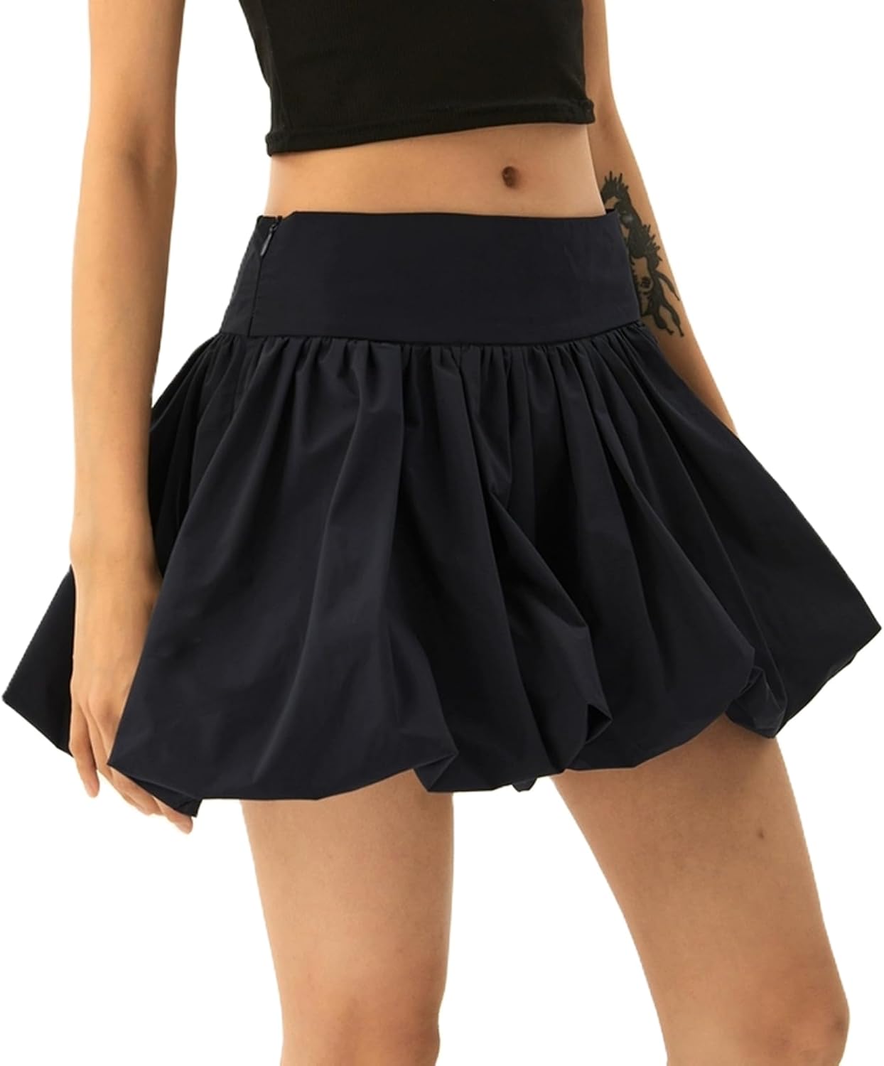 Amazon.com: Yojeasrio Women Y2k Bubble Mini Skirt Ruffle Hem Pleated ...