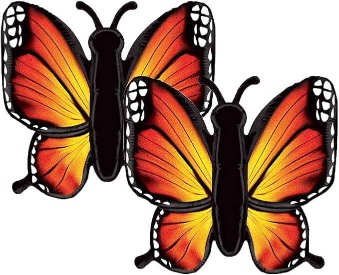 Amazon.com: Set of 2 Orange Butterfly Jumbo 46" Foil Party Balloons ...