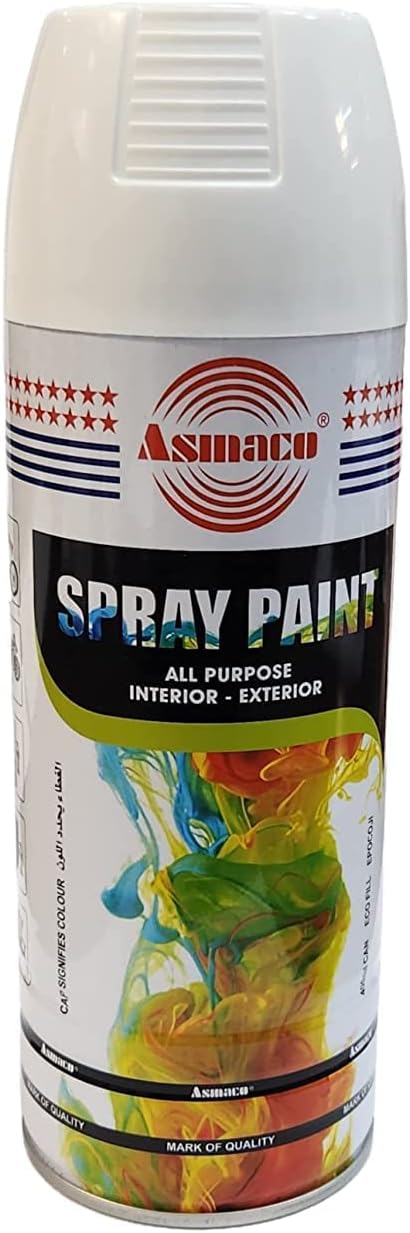 Asmaco Spray Paint White 400ml 0.30 Liters 3267 : Amazon.ae: Automotive