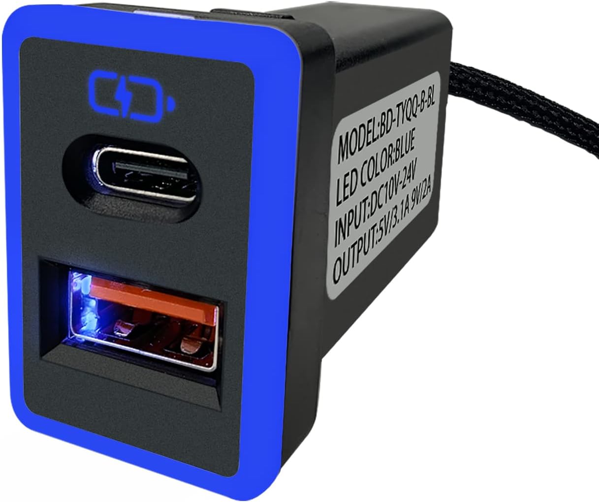 Amazon.com: QC3.0+5V 3A Dual USB Power Socket, Quick Charge Car Charger ...