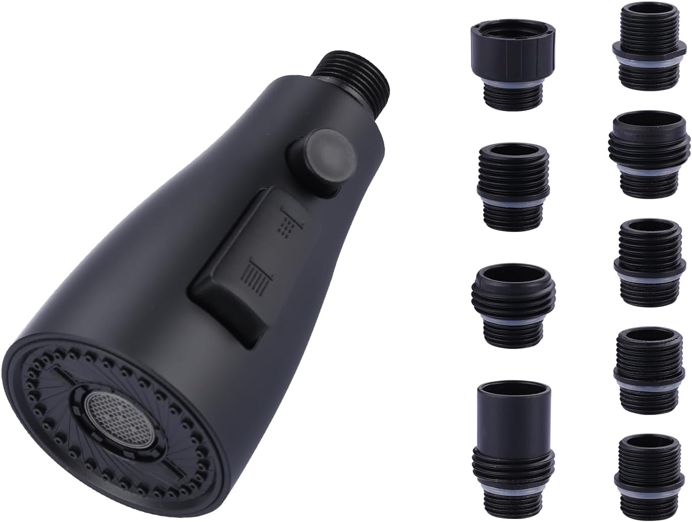 ARCORA Kitchen Faucet Spray Head Matte Black, 3-Function Kitchen Sink ...