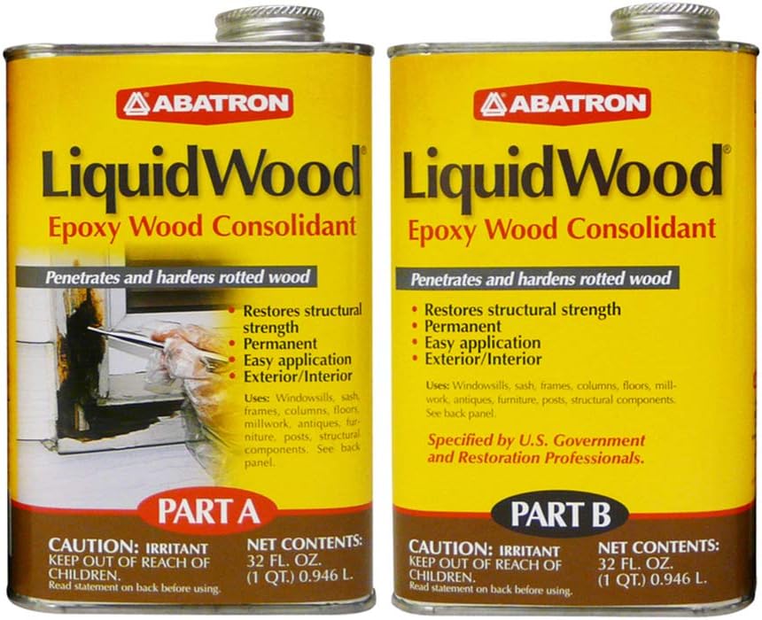 Abatron LiquidWood Kit - 2 Quarts - 2-Part Structural Wood Epoxy Resin ...
