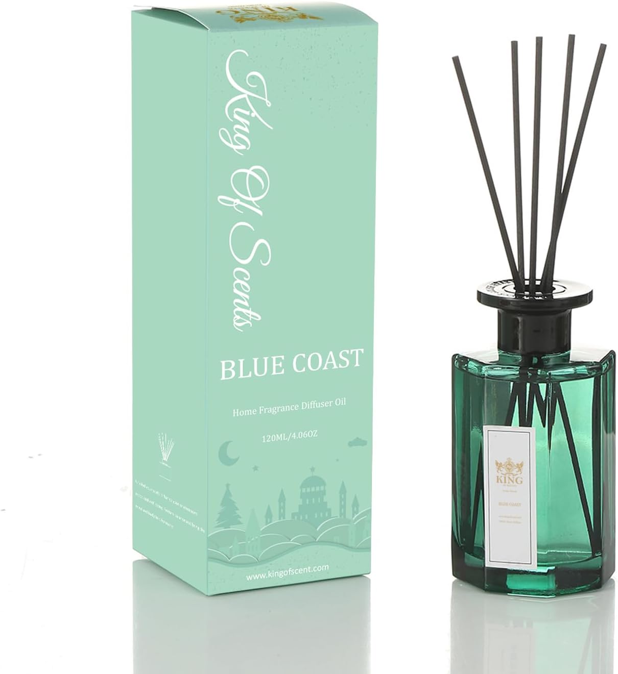 Amazon.com: KING OF SCENTS Reed Diffuser (120ml) Blue Coast Reed ...