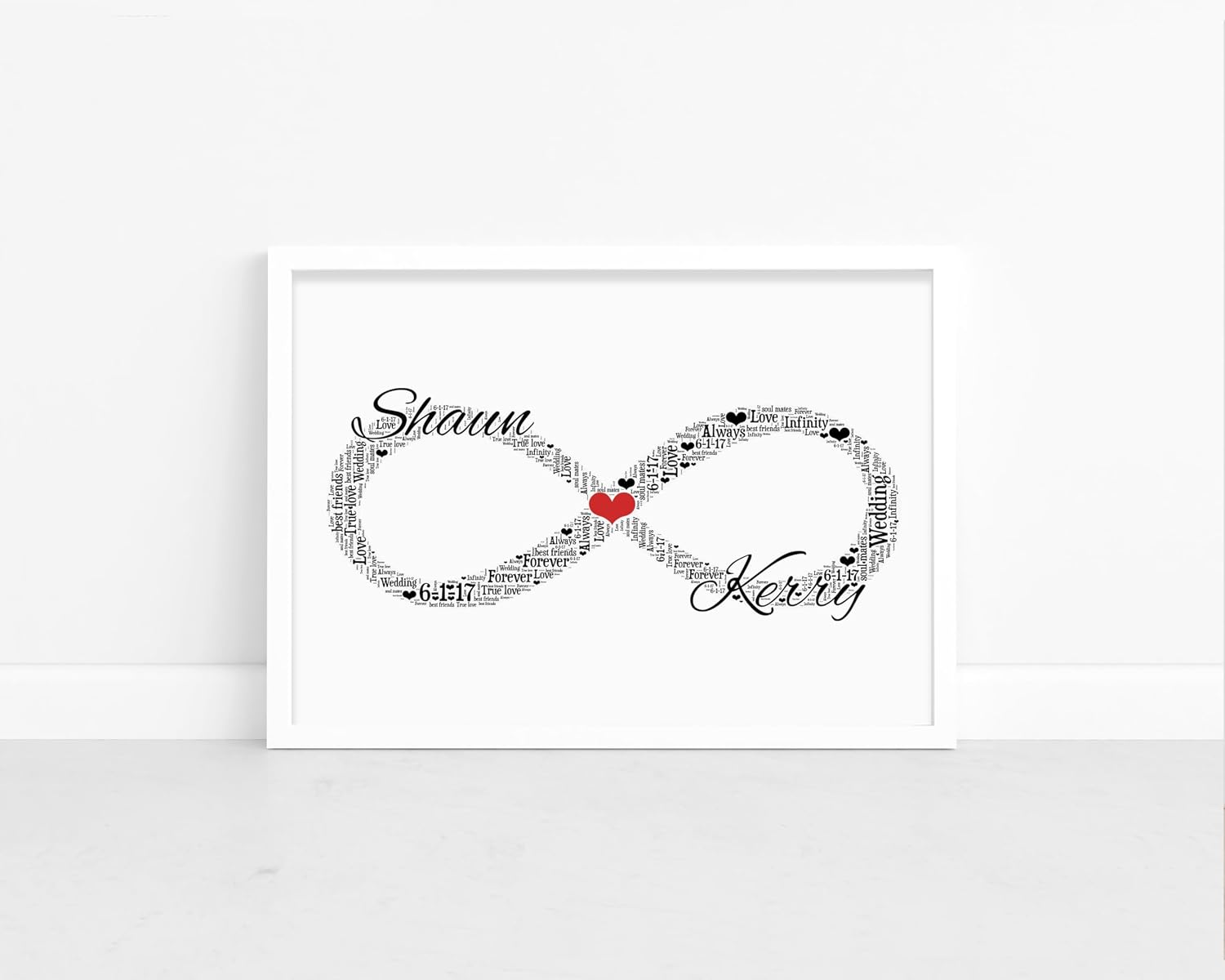 Personalised Infinity Symbol Word Art Print - Anniversary, Wedding ...