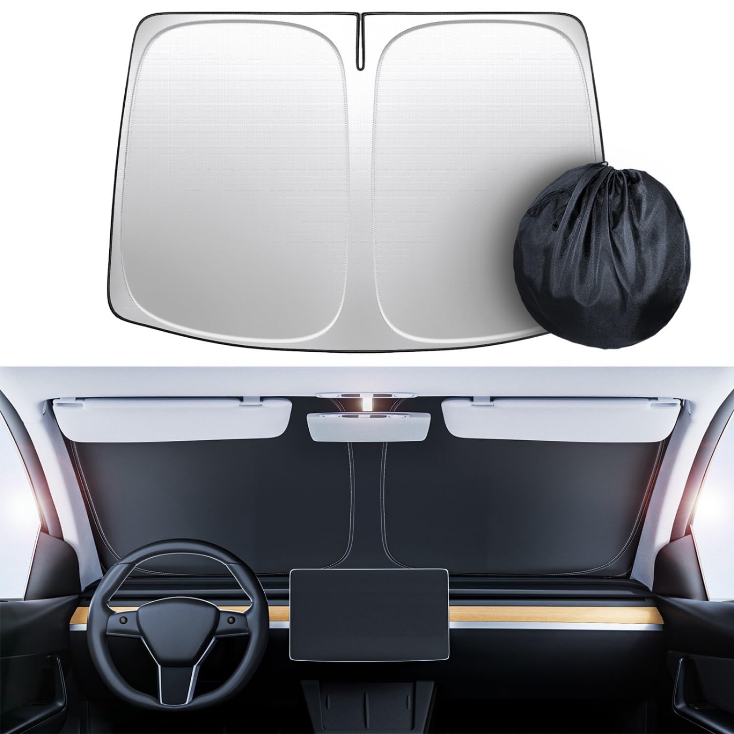 Amazon.com: REEVAA Upgraded Tesla Model Y Sunshade Windshield [Original ...