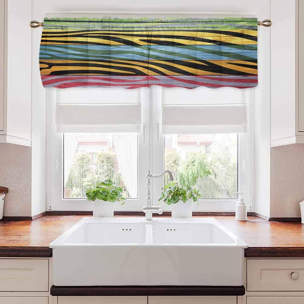 Amazon.com: carmaxs Zebra Print Valance Curtains, Colorful Zebra on ...