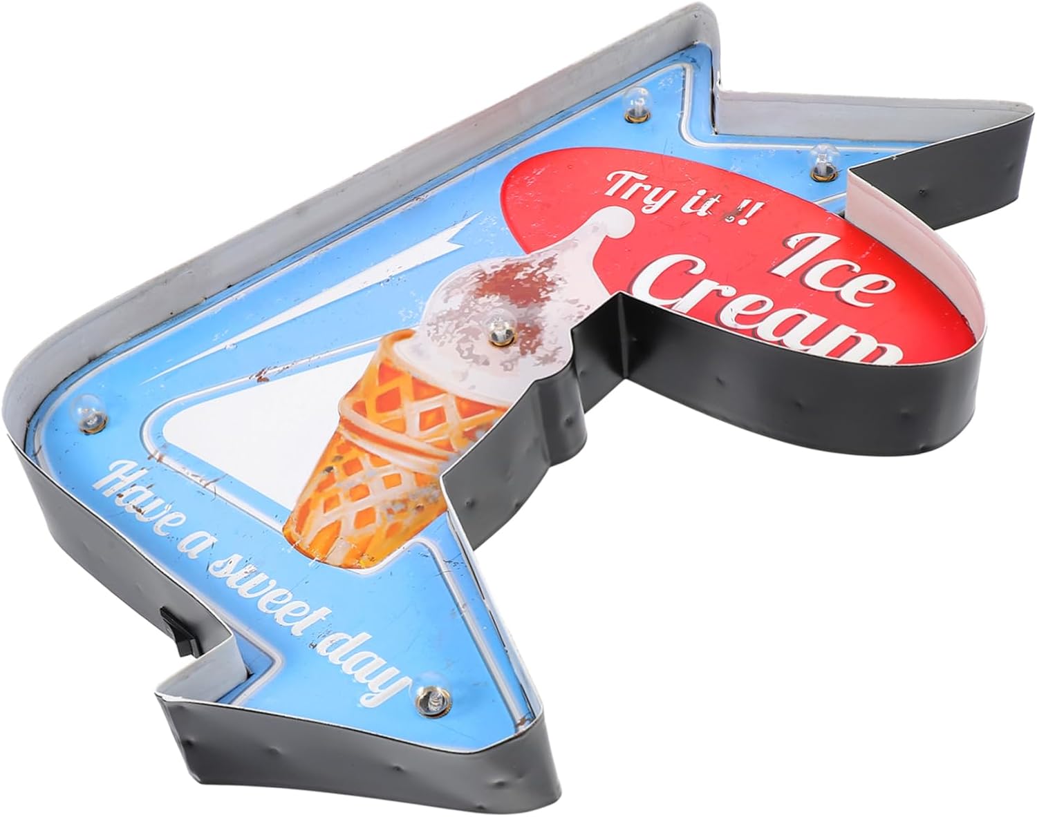 1pc Ice Cream Sign Embossed Tin Decor Vintage Signs Ice Cream Decor ...