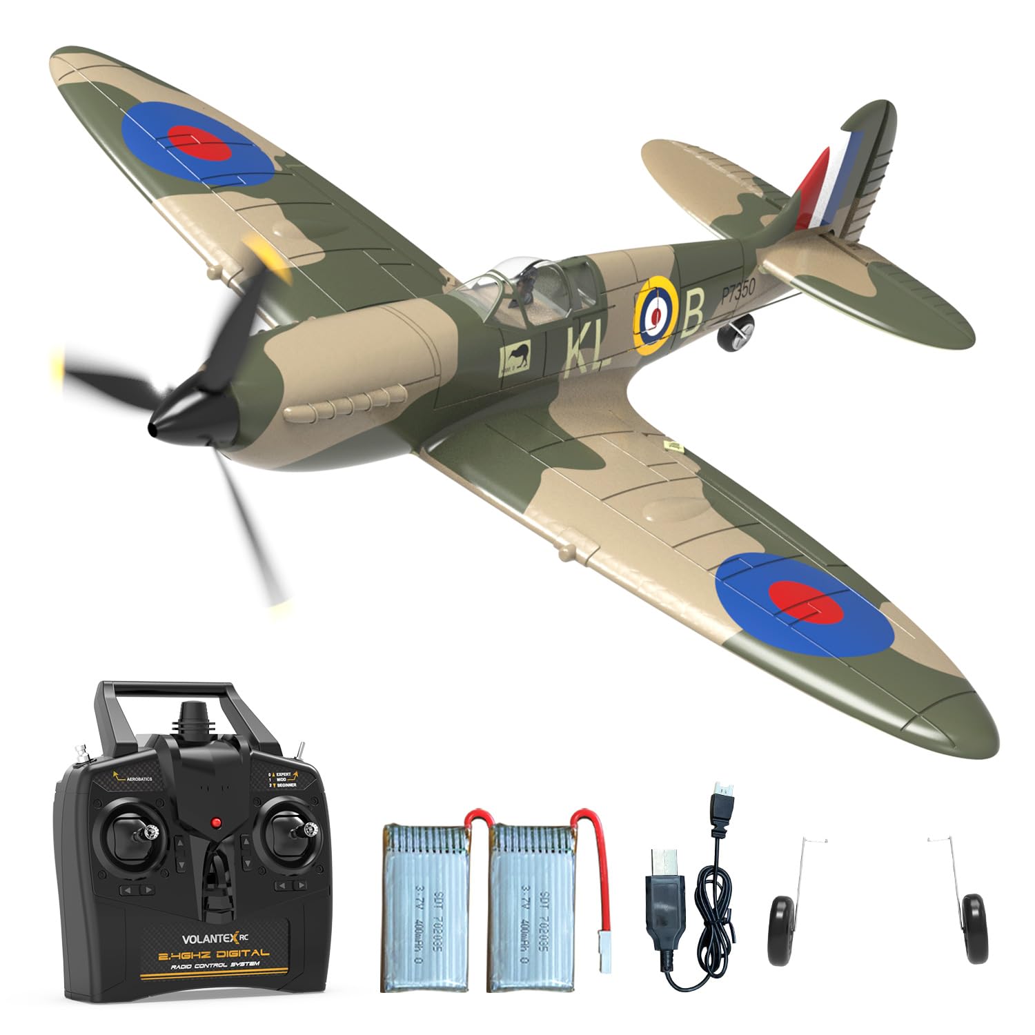 VOLANTEXRC RC Airplane 4CH Remote Control Plane Ready to Fly Spitefire ...