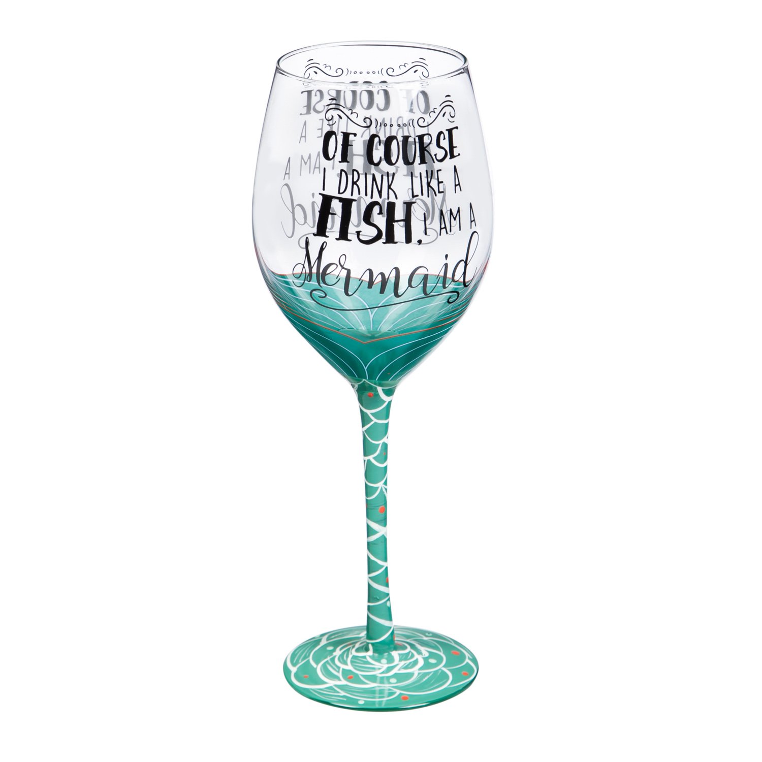 Amazon.com | Mermaid 12 OZ Wine Glass - 4 x 9 x 4 Inches: Wine Glasses