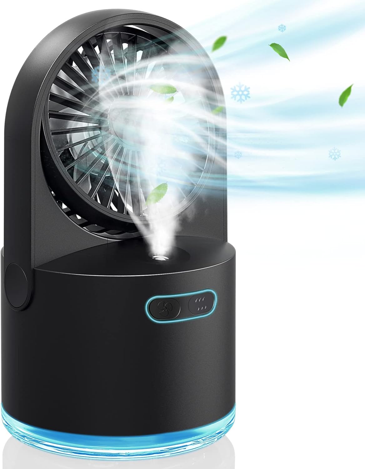 Mini USB Desk Fan with Spray, 3 Speed 2 Spray Portable Desktop Cooling ...
