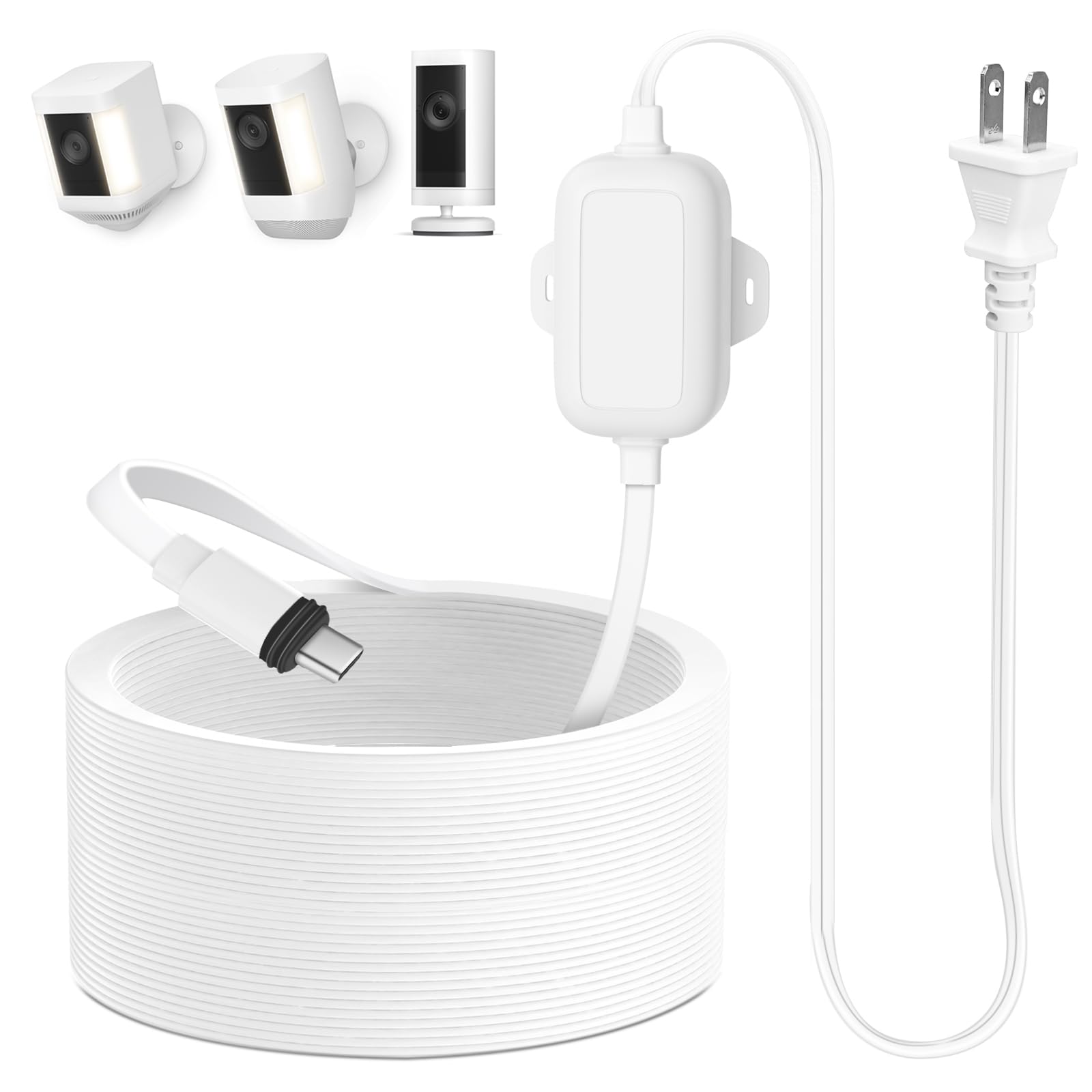 Amazon.com: 30ft Power Adapter Compatible with Spotlight Cam Plus/Pro ...