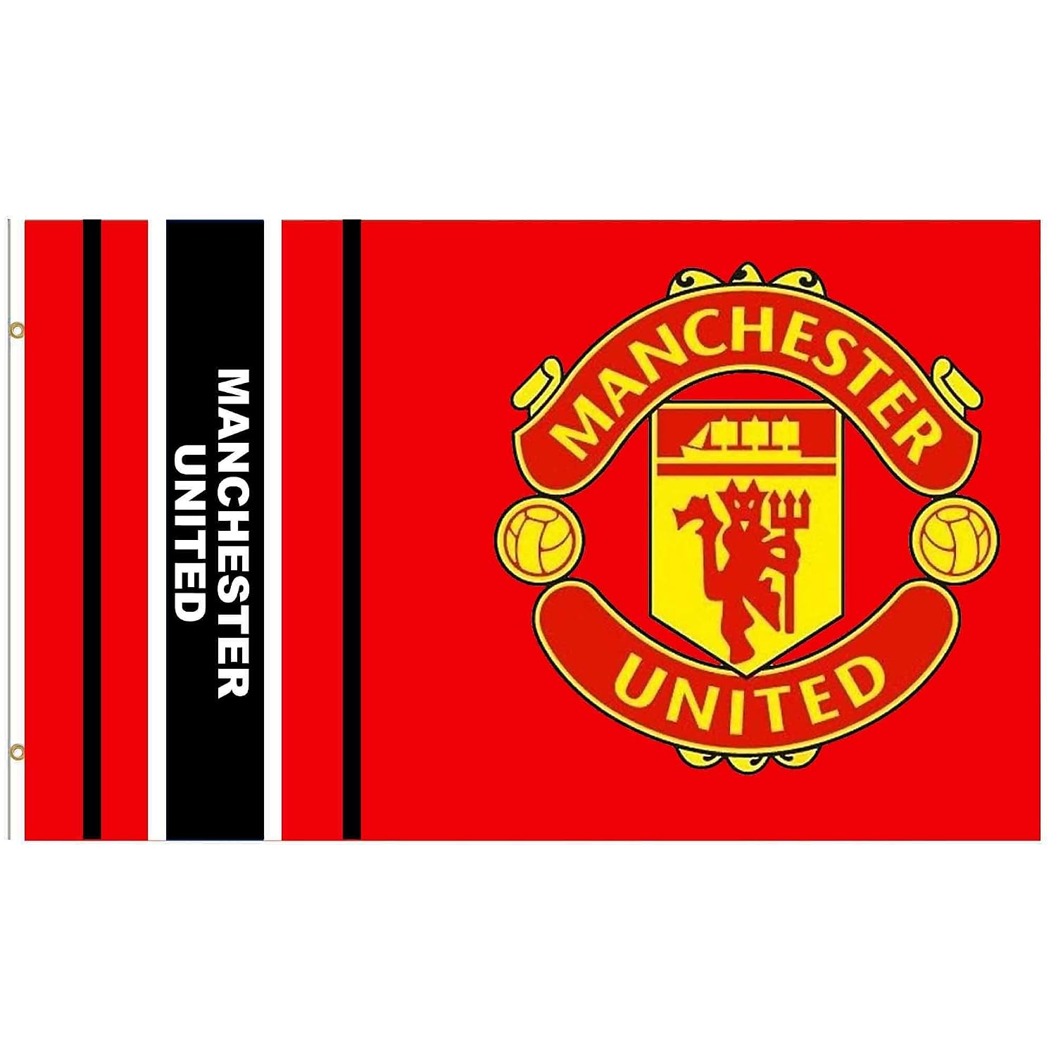 MUFC Giant Manchester Utd Football Crest Flag (5ft x 3ft & 100% ...