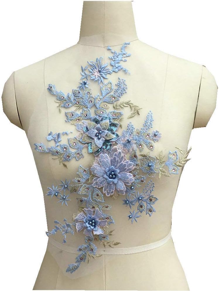 Amazon.com: Colorful 3D Flower Embroidery Patches Bridal Lace Sewing ...