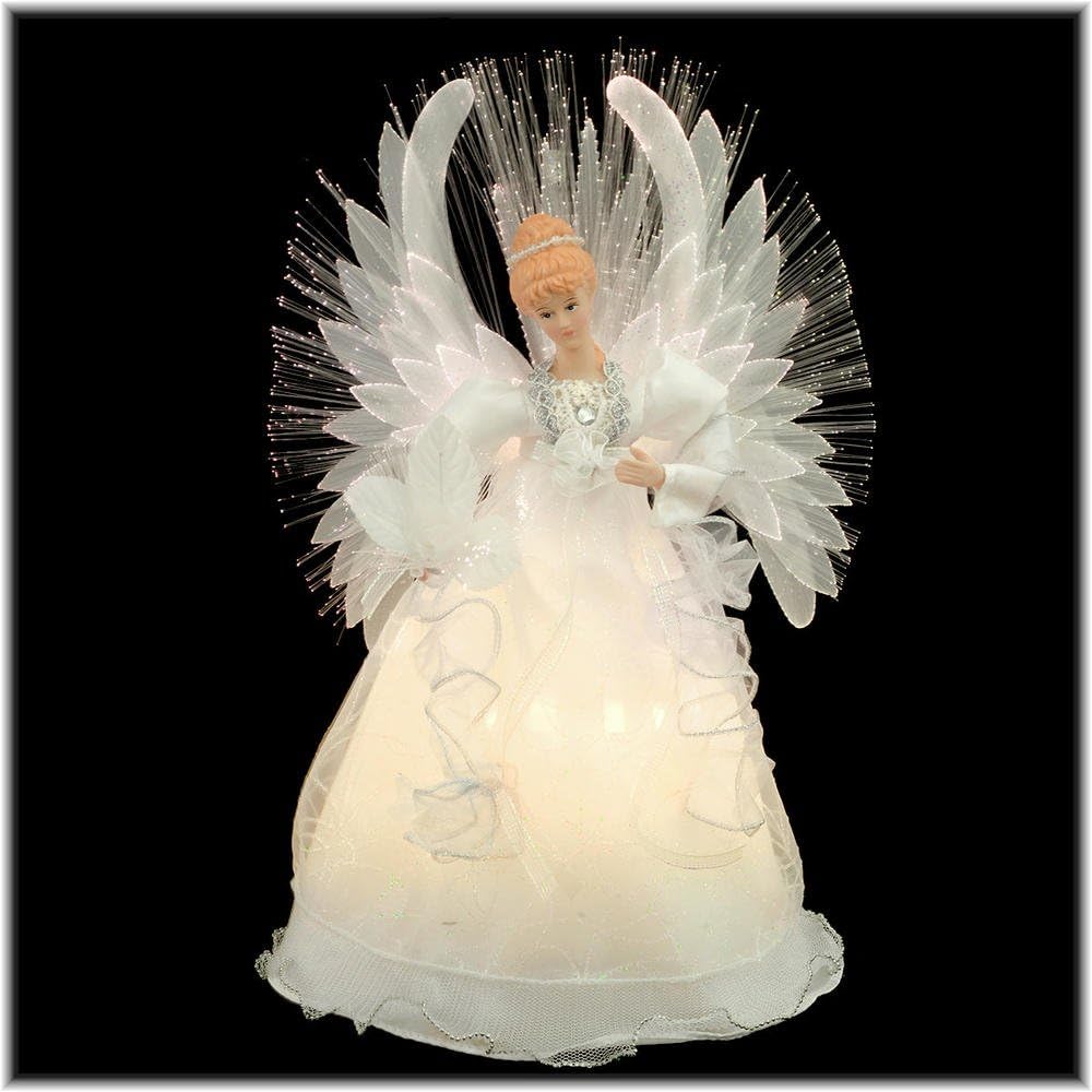 Amazon.com: Northlight Lighted Fiber Optic Angel Christmas Tree Topper ...