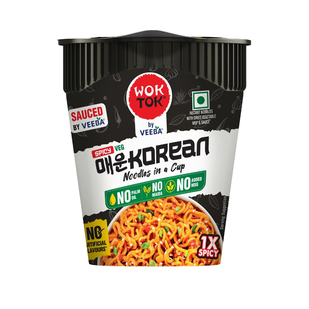 Wok Tok by Veeba Spicy Korean Noodles in a Cup (92.5G) : Amazon.in ...