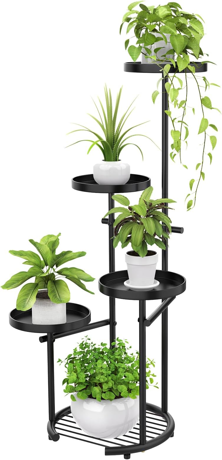 Amazon.com: FLMOUTN Plant Stand Indoor Outdoor Patio Tiered Metal Wood ...