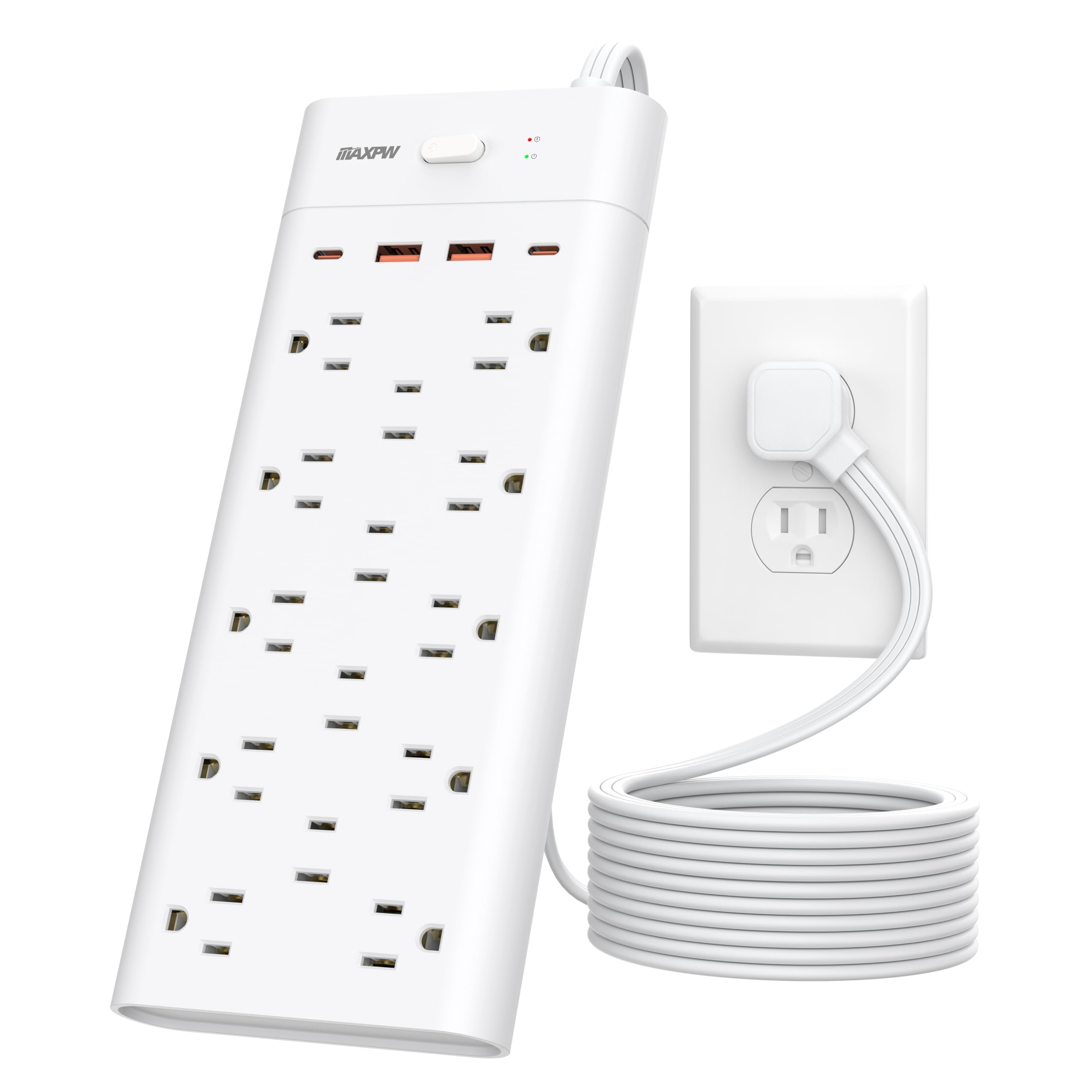 Amazon.com: Power Strip Surge Protector Outlet Extender with 14 Outlets ...