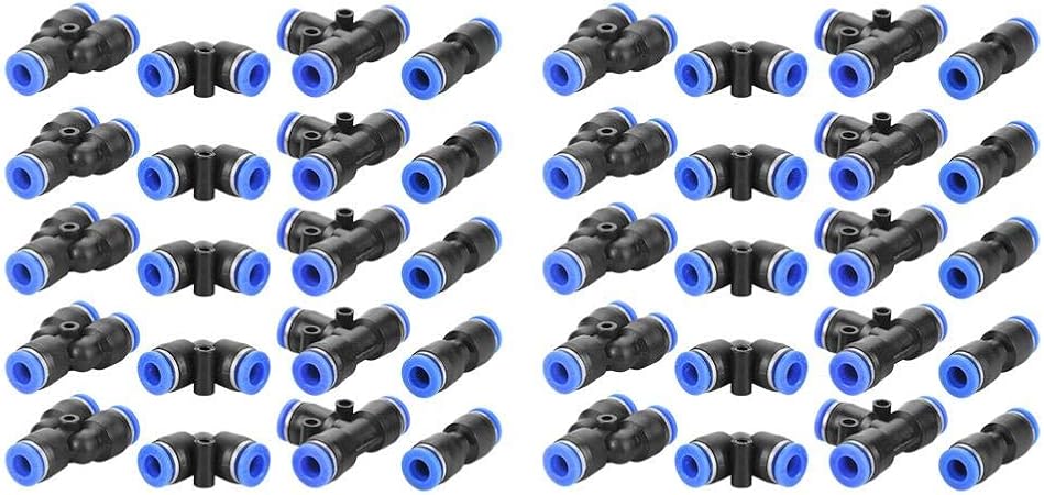 40PCs Plastic Quick Fitting 6mm Pneumatic Push Connector Pipe Tube ...