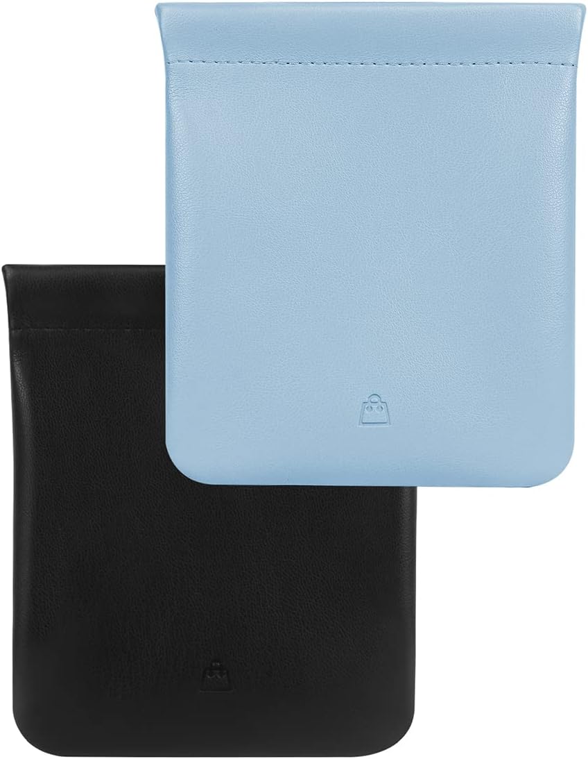 Amazon.com: Classycoo PU Leather Pocket Cosmetic Bag 2 Pack, Portable ...