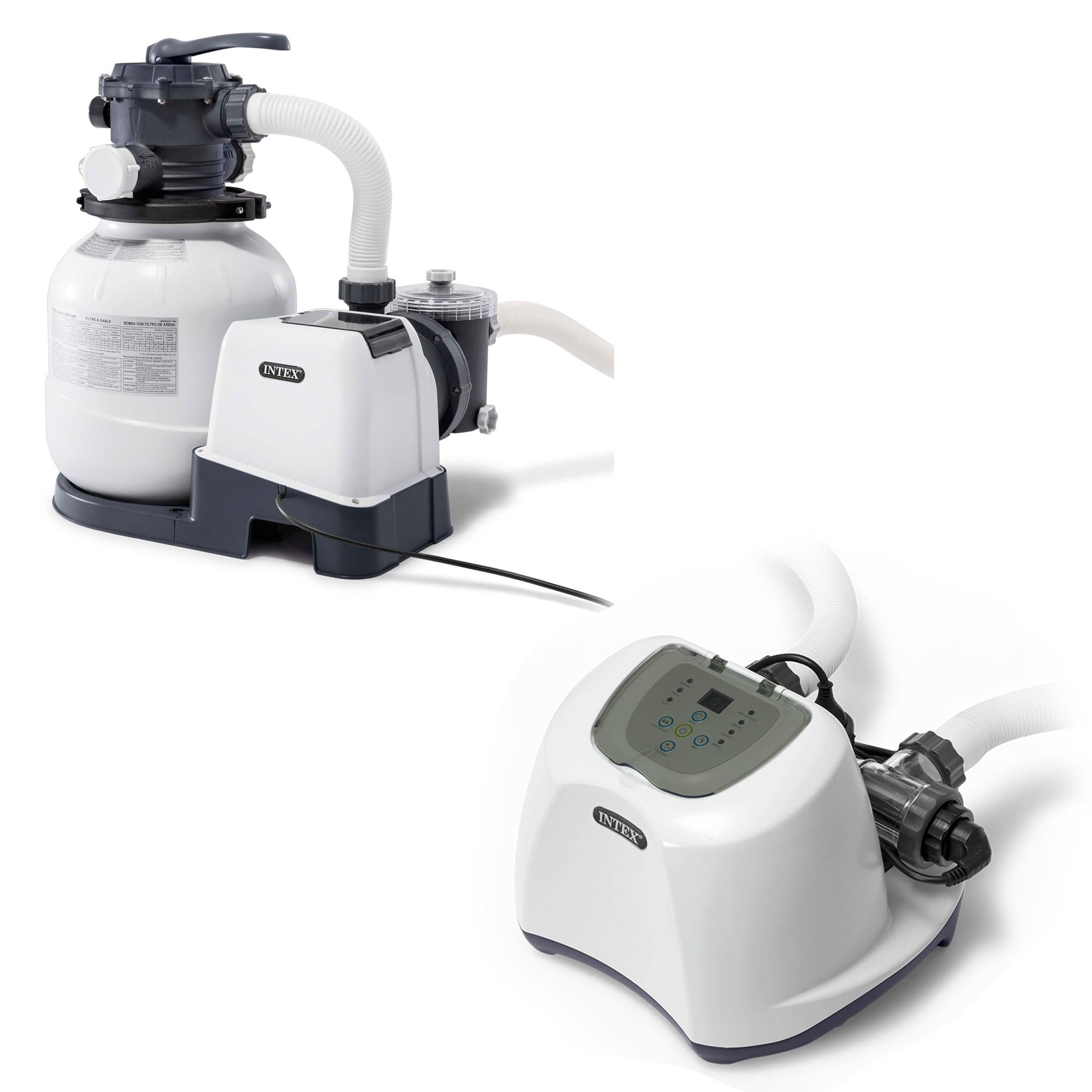 Amazon.com: Intex 2100 GPH Above Ground Pool Sand Filter Pump Bundled ...