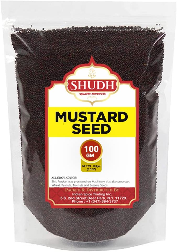 Amazon.com : SHUDH BLACK MUSTARD SEEDS 3.5 oz | 100GM | Whole Spice (Kali Rai) ~ All Natural ...