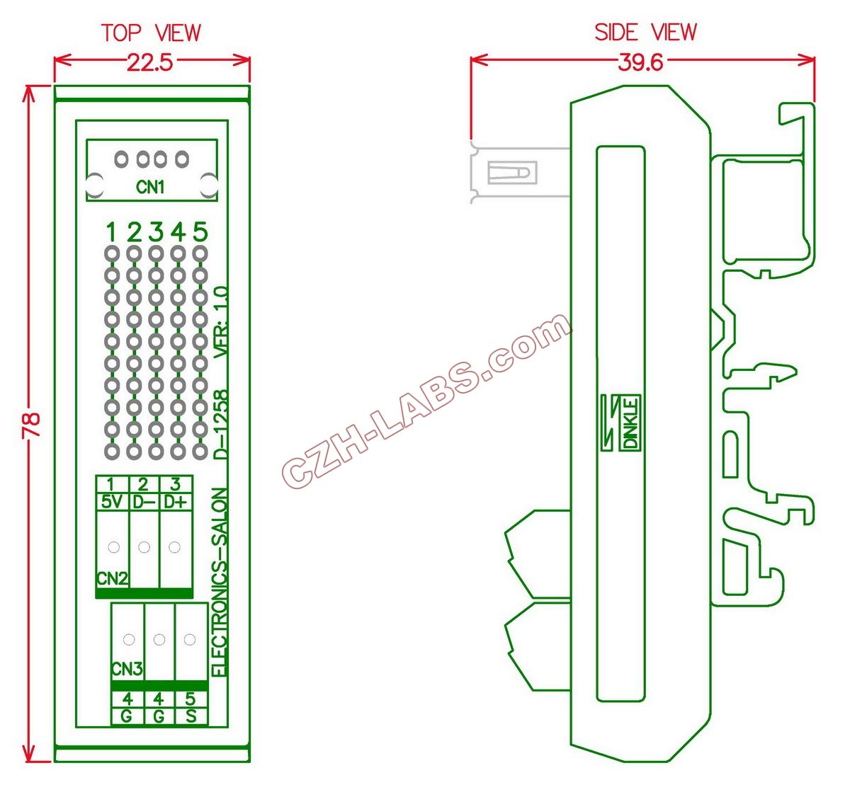 Snapklik.com : Slim DIN Rail Mount USB Type A Female Vertical Jack ...