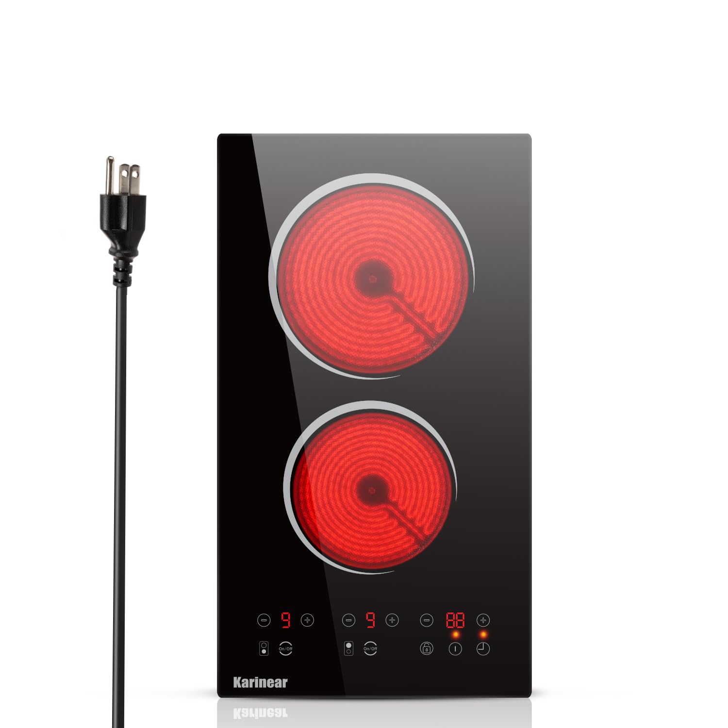Snapklik.com : Karinear 110V Electric Cooktop 2 Burner - 12 Inch Plug ...