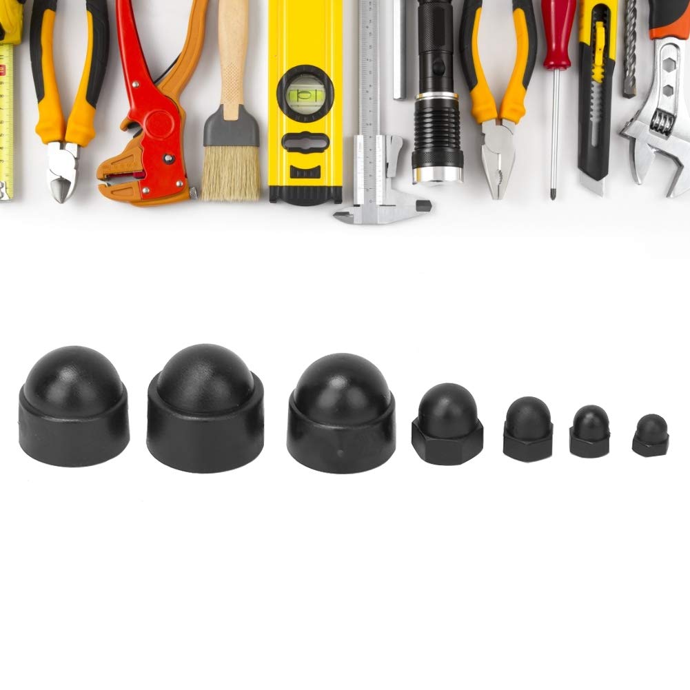 Hex Nut Cover, 145 PCS Black Bolts Cap, Portable M4, M5, M6, M8, M10 ...