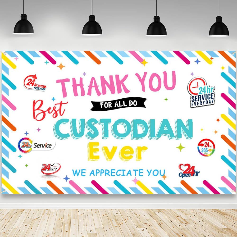 Amazon.com : AIBIIN Happy National Custodian Day Backdrop Best ...
