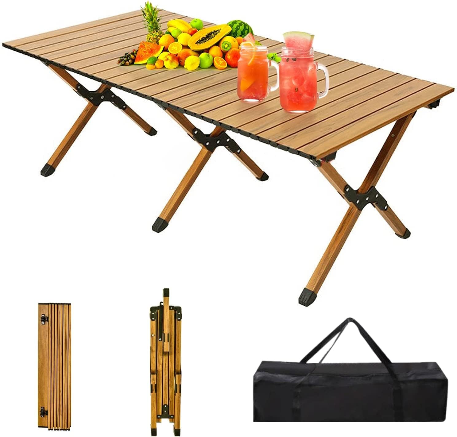 Amazon.com : Folding Camping Table, 4ft Low Height Portable Folding ...
