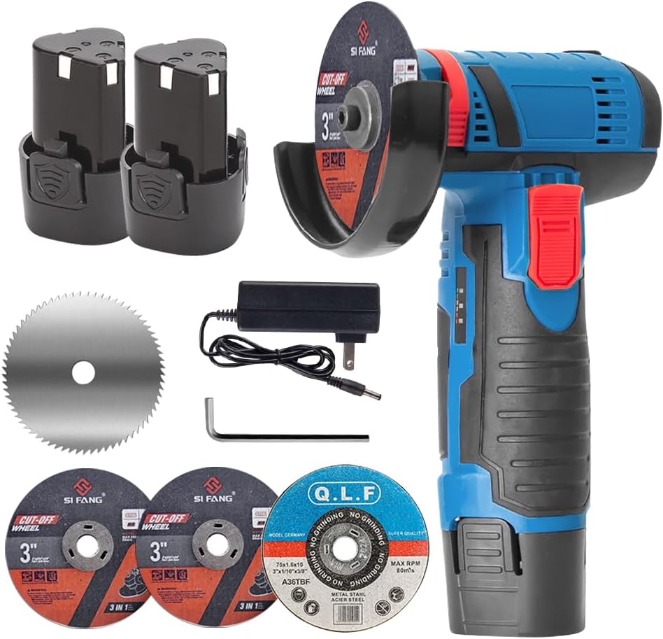 HuanQiuSensmart Cordless Brushless Angle Grinder Kit, Mini Angle ...