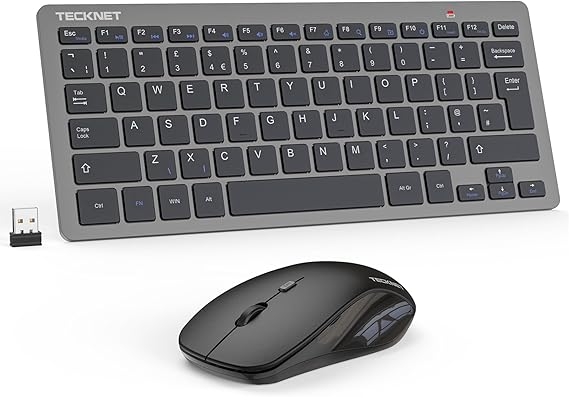 TECKNET Mini Wireless Keyboard and Mouse Set, 2.4G Cordless USB ...