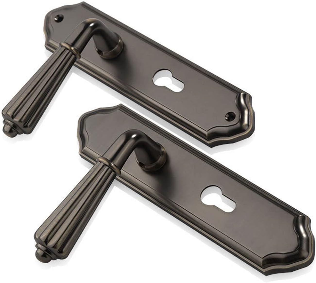 MEZUMI Black Interior Door Solid Handle Bedroom Door Lock Zinc Alloy ...