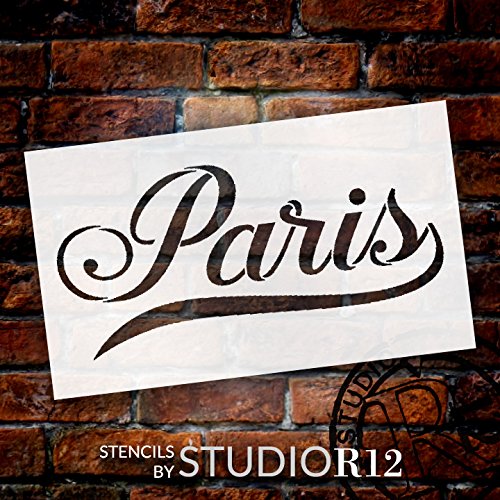 Amazon.com: Paris Stencil by StudioR12 | Elegant Script French Word Art ...