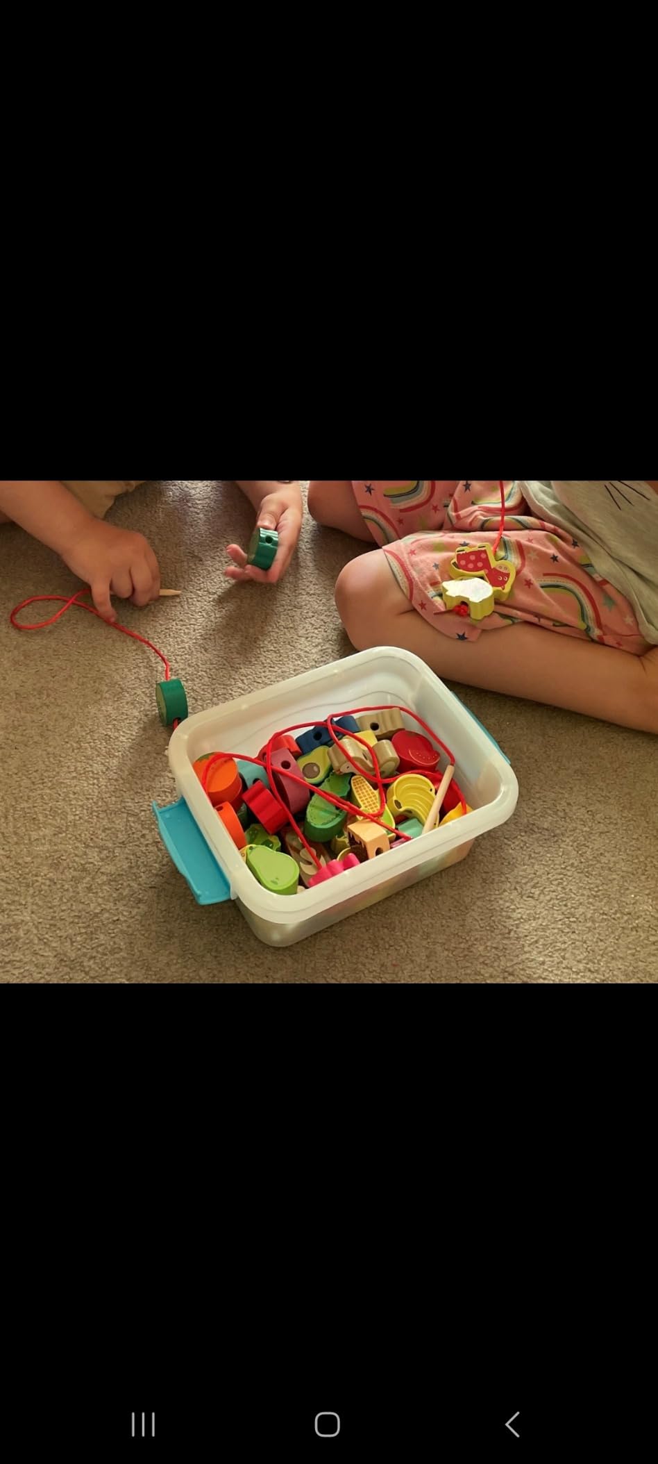 Yamvisa 42 Pieces Toddler Threading Toy Wooden Educational Montessori ...