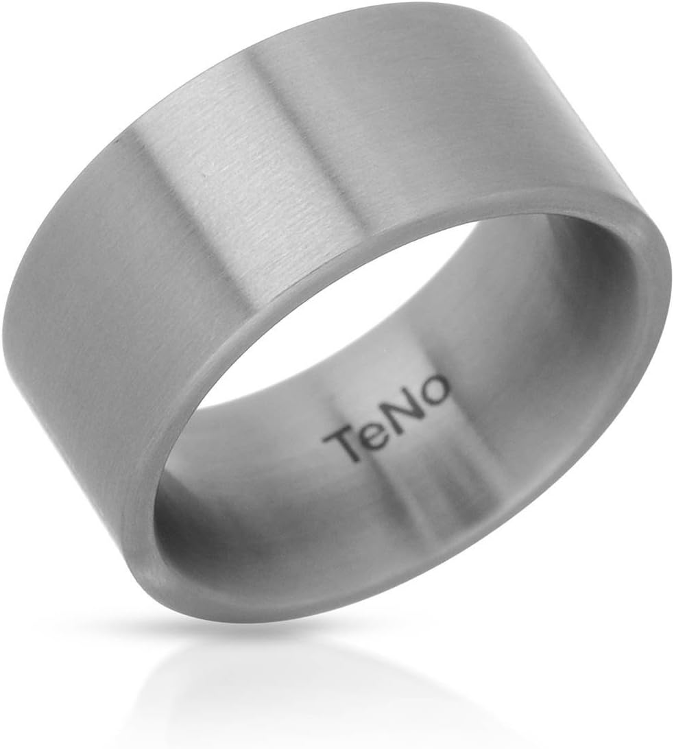 Amazon.com: TeNo Stainless Steel Band Ring. Ring Size 6.: Clothing ...