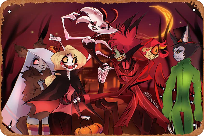 Tin Metal Signs Tv Show Hazbin Hotel Alastor Hazbin Hotel | Desertcart ...