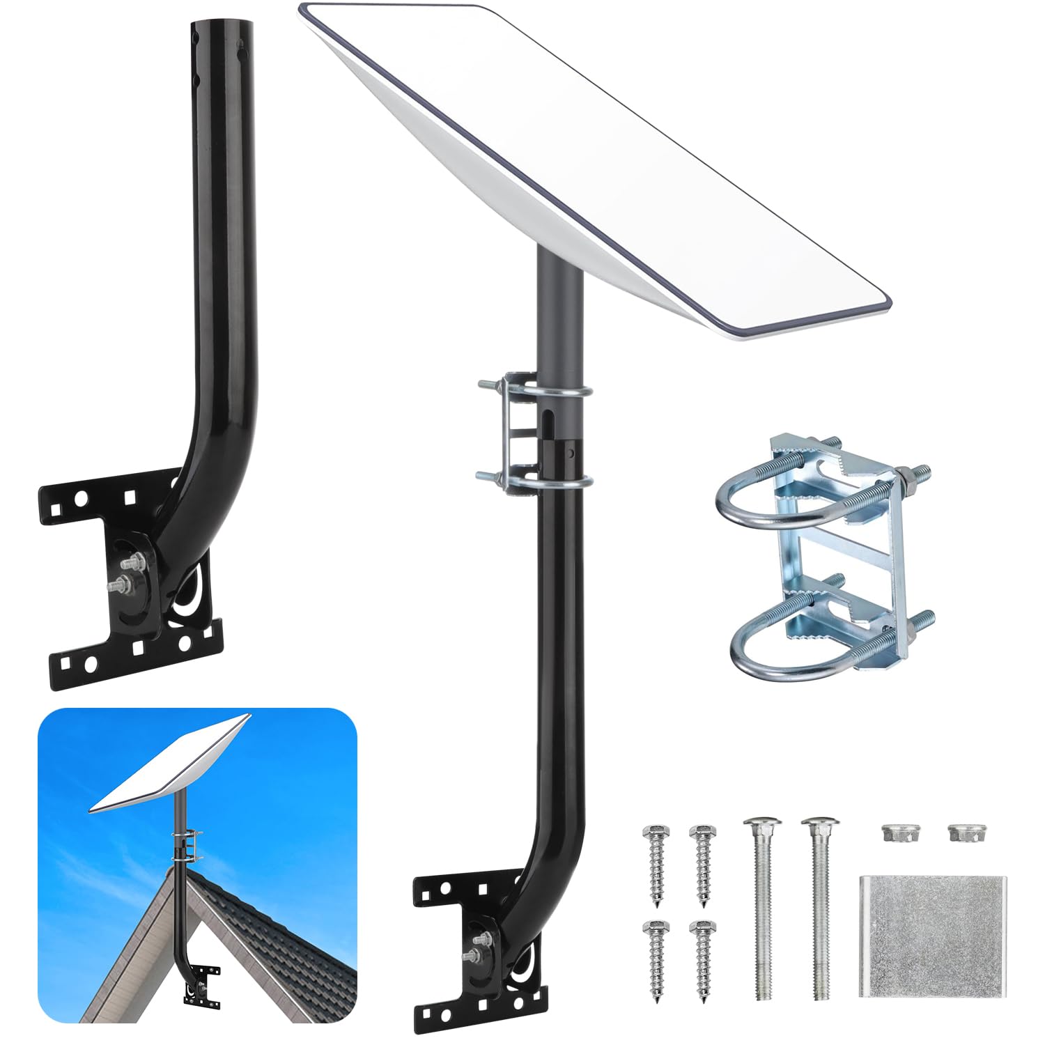 Snapklik.com : Sactulaz 15" Antenna J-Pipe Mount For Starlink Pole